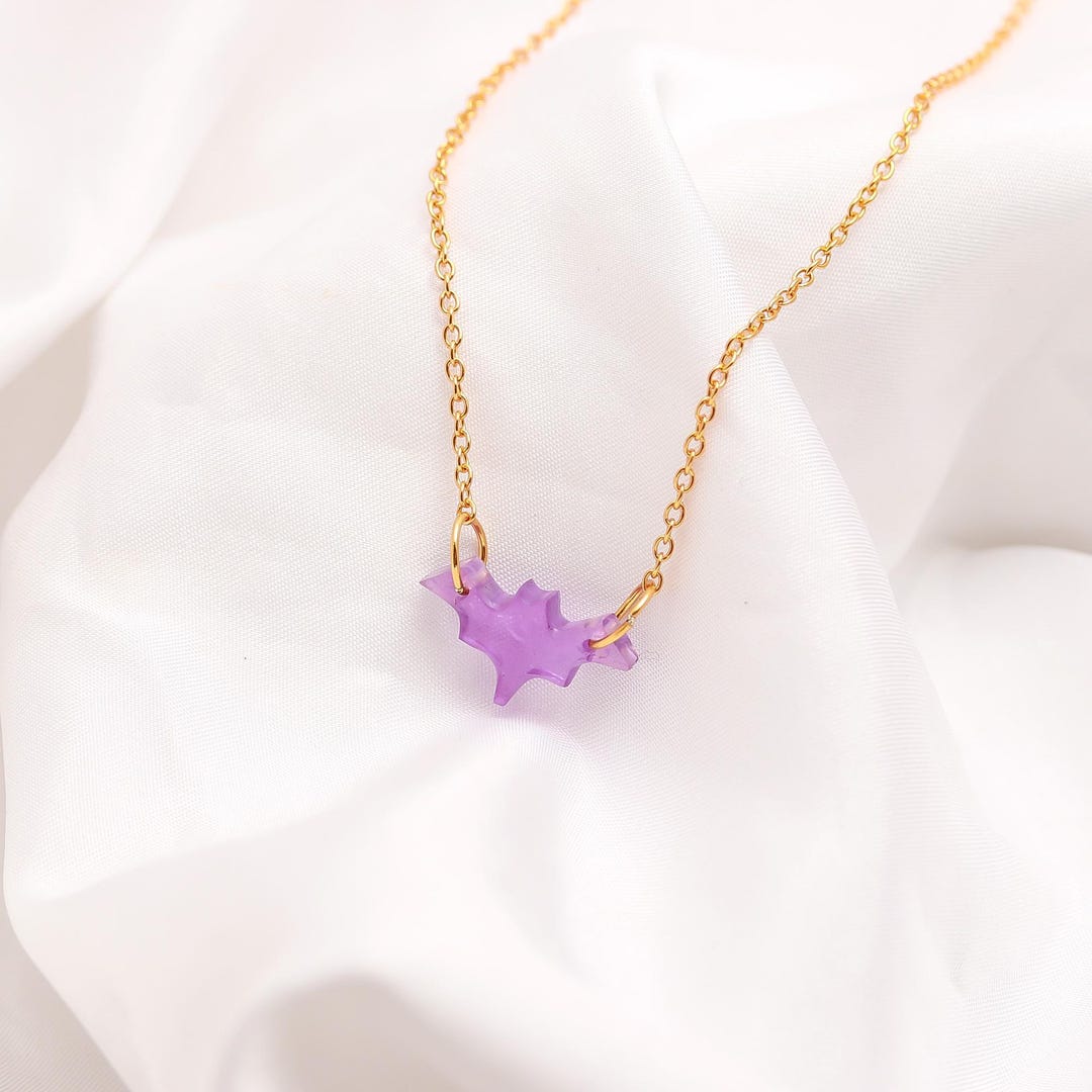 Natural Amethyst Bat Pendant, Hand Carved Bat Necklace, 925 Silver ...