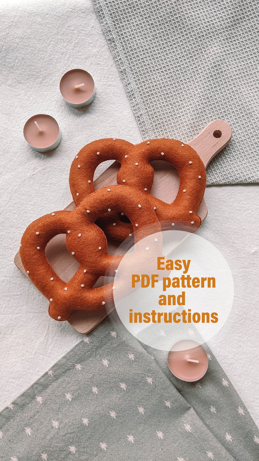 Craft Yummy Felt Pretzels – Easy PDF Pattern, Delicious Fun! Plush ...