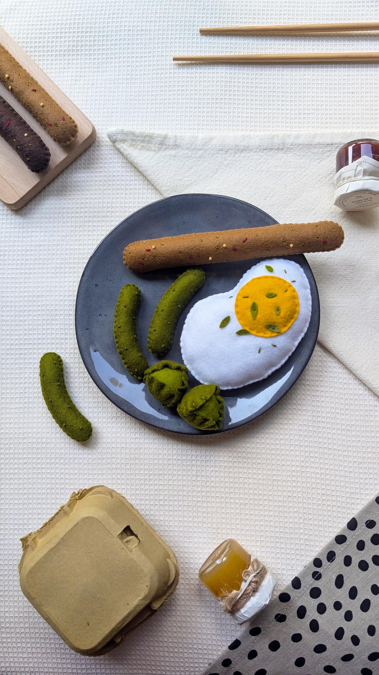 Felt Breakfast Play Food Set – Handmade Pretend Meal - Etsy