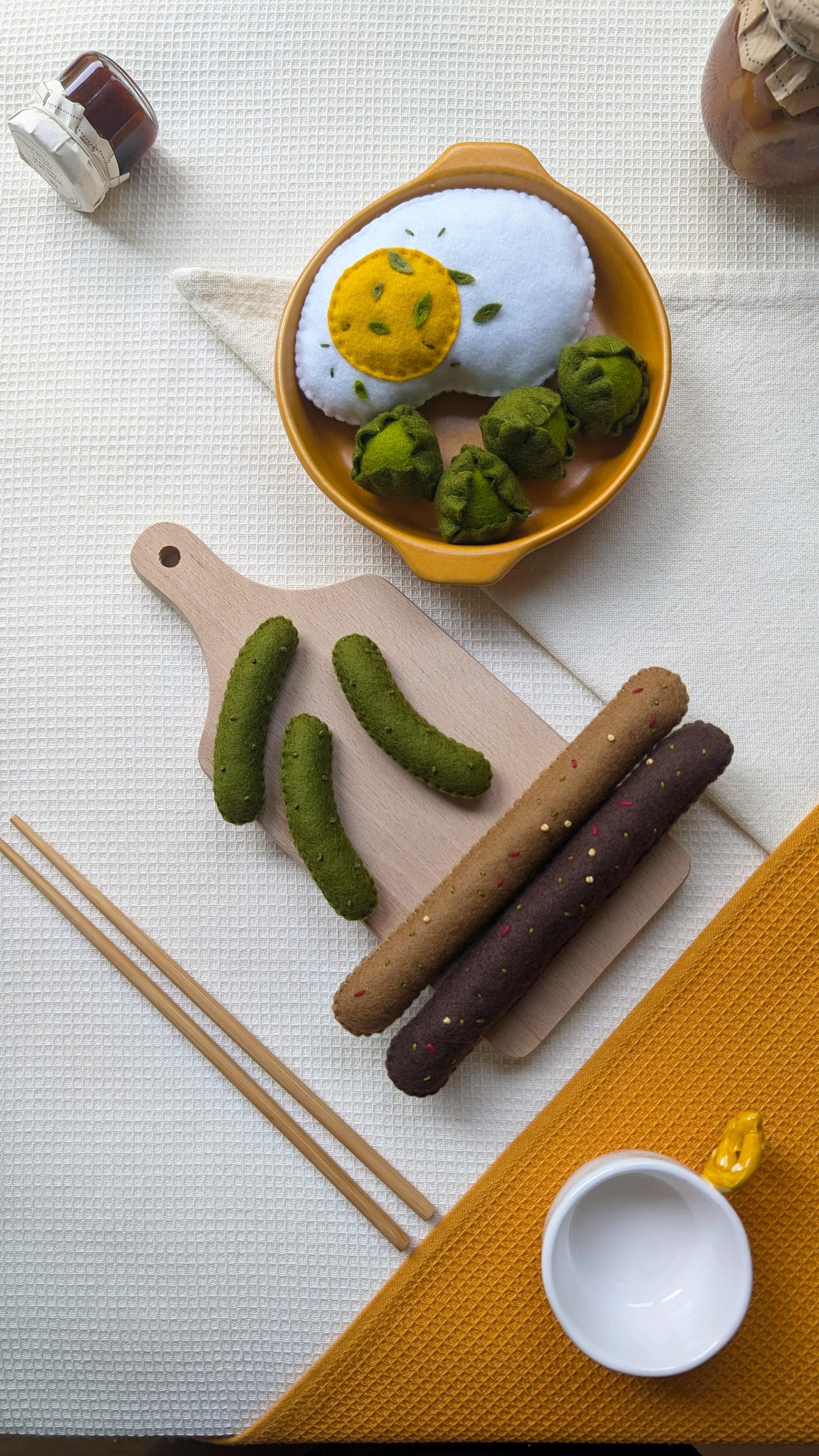 Felt Breakfast Play Food Set – Handmade Pretend Meal - Etsy