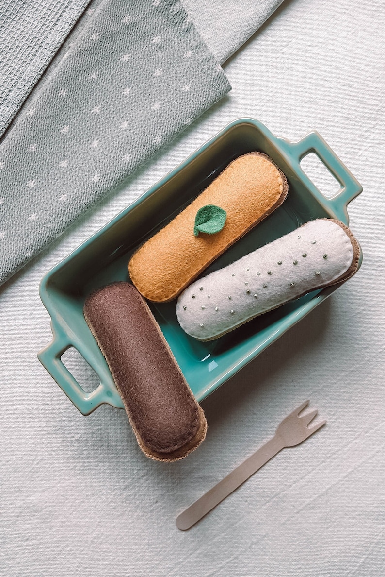 Felt Eclairs Sewing Pattern – Easy DIY Plush Play Food (PDF Pattern ...