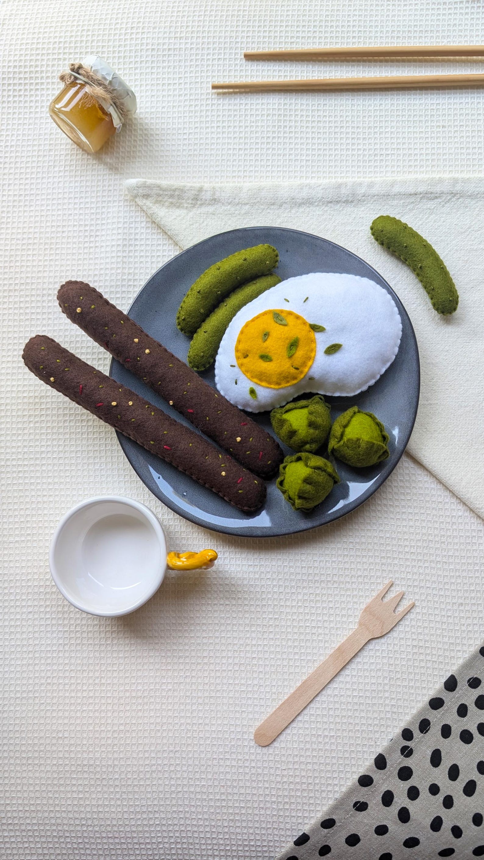 Felt Breakfast Play Food Set – Handmade Pretend Meal - Etsy