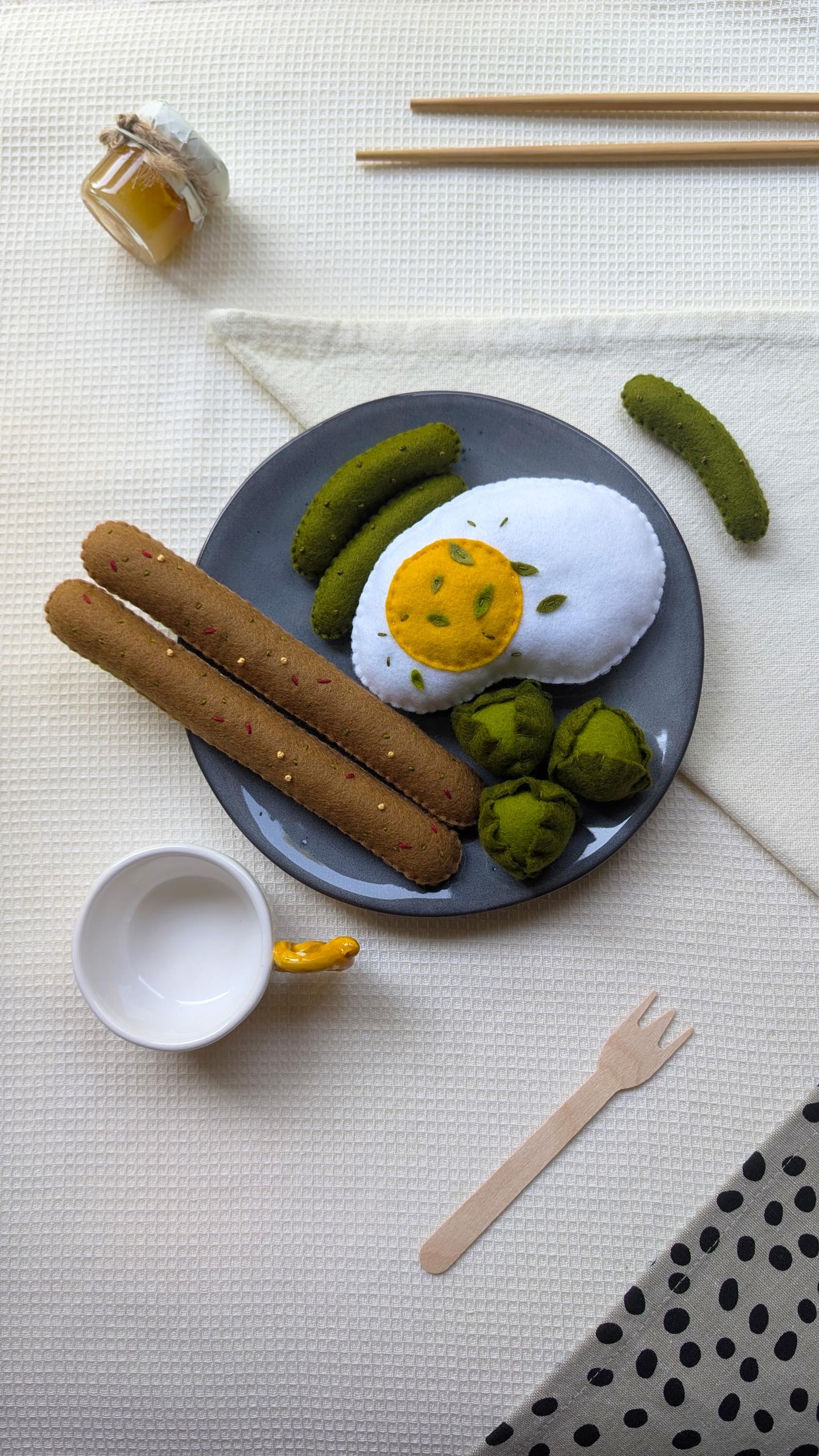 Felt Breakfast Play Food Set – Handmade Pretend Meal - Etsy