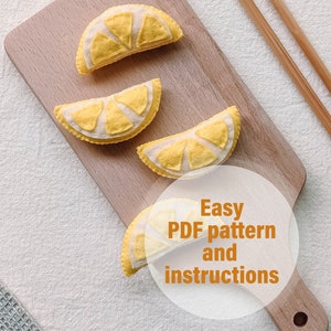 Craft a Playful Felt Lemon Slice – Easy PDF Pattern, Big Fun! Sewing ...