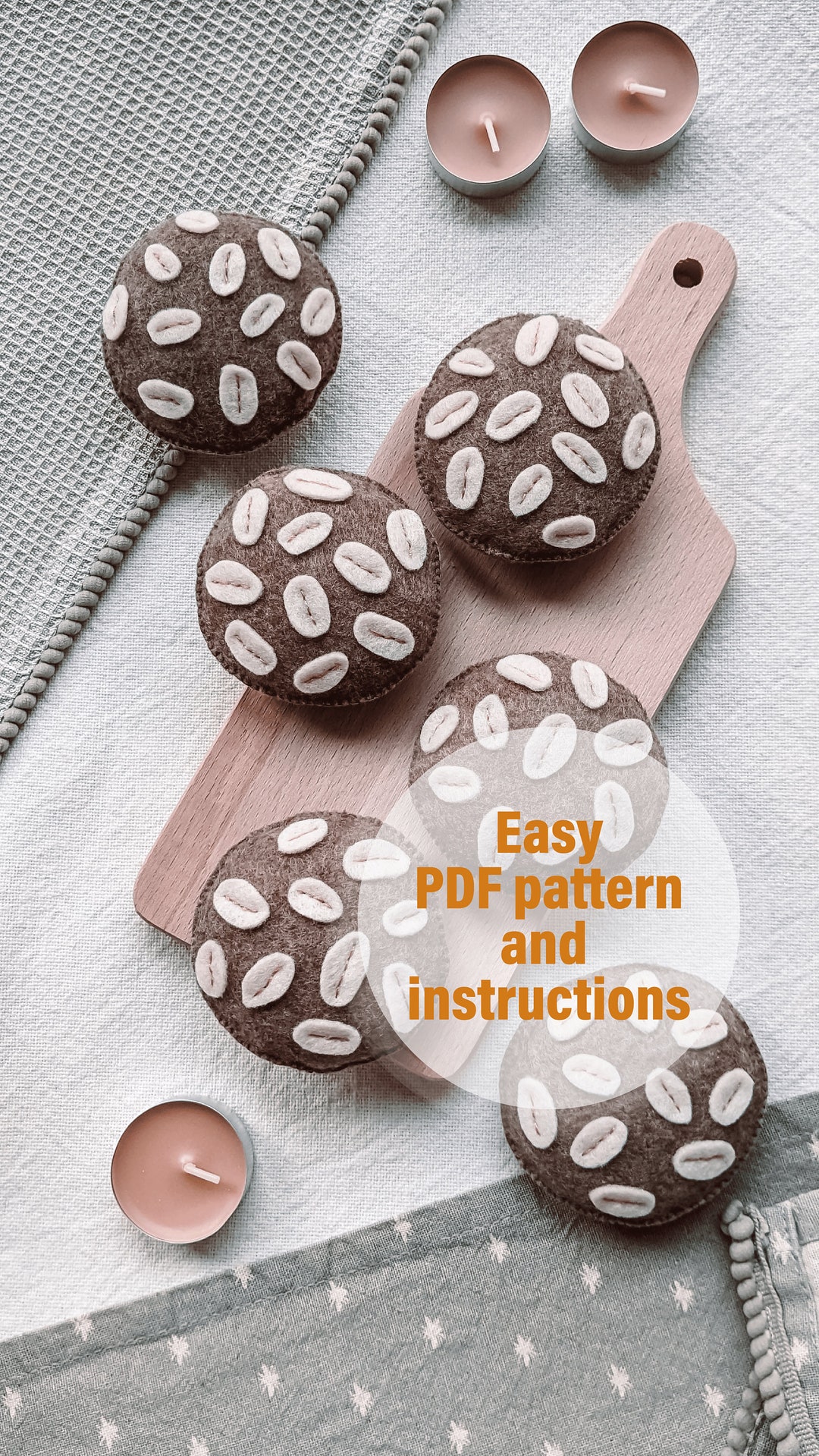 Felt Peanut Cookie Sewing Pattern – DIY Plush Play Food (PDF Pattern ...