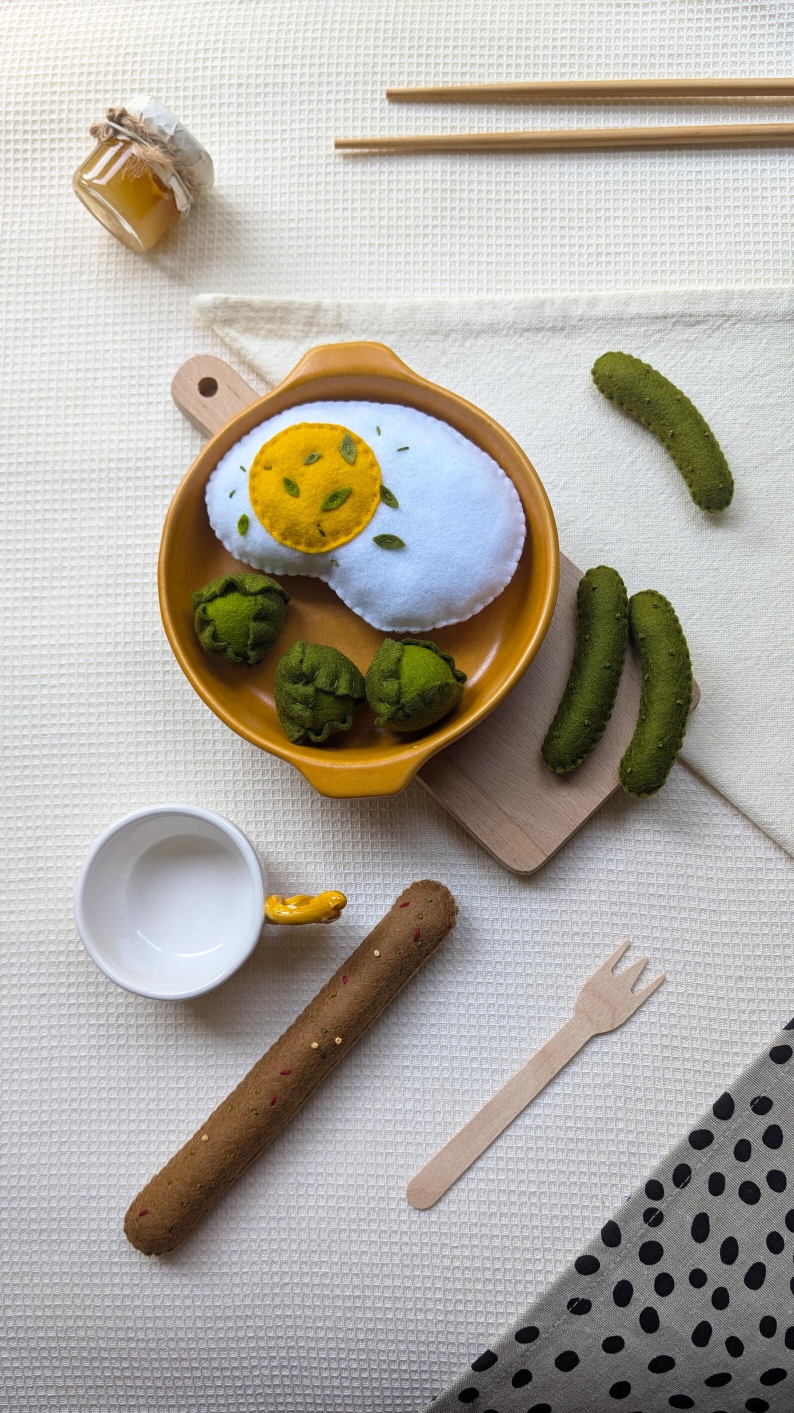 Felt Breakfast Play Food Set – Handmade Pretend Meal - Etsy