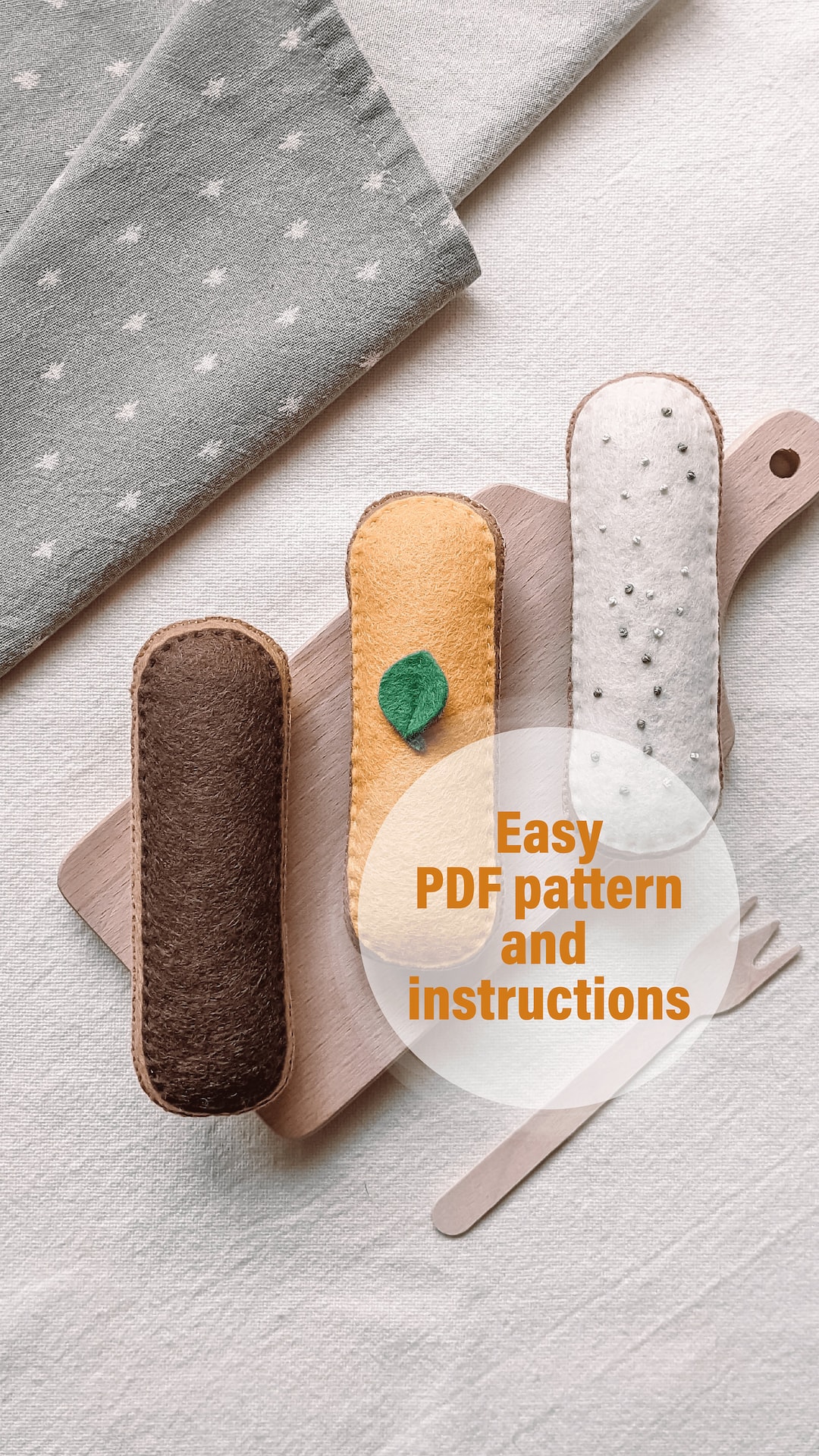 Felt Eclairs Sewing Pattern – Easy DIY Plush Play Food (PDF Pattern) - Etsy