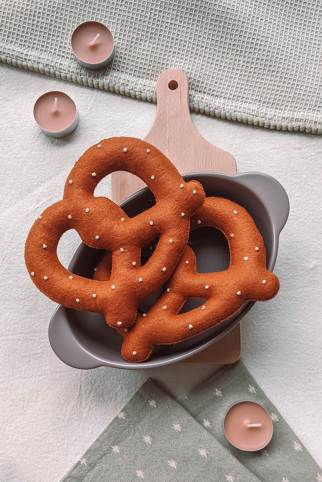 Felt Food Pretzel, Pretend Play Breakfast Food, Toy Kitchen Foods, Kids ...