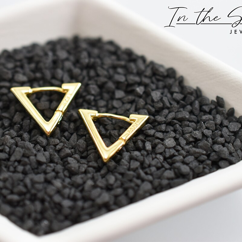Gold Triangle Earrings - Etsy
