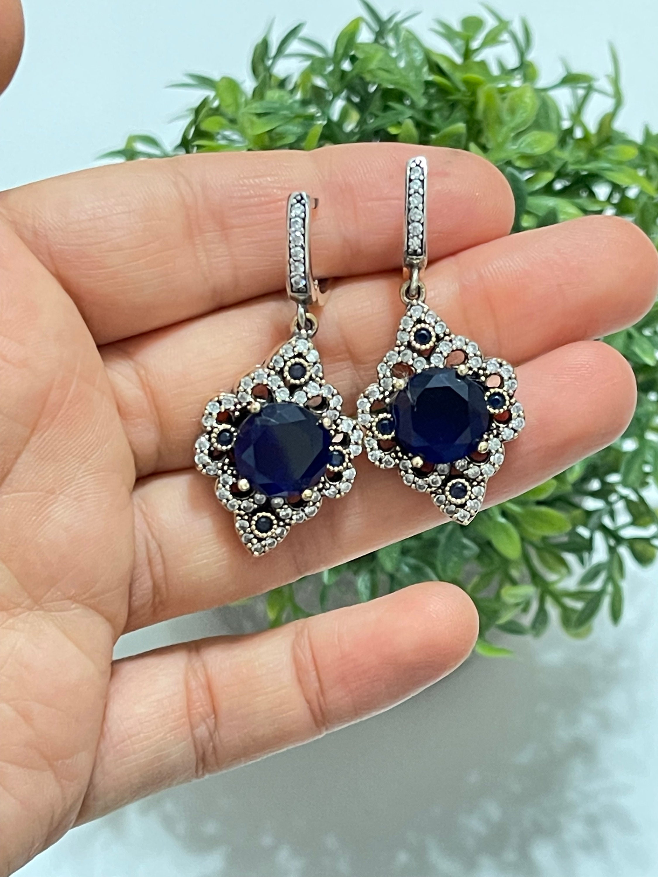 Ottman Design Silver Sets Turkish Handmade Jewelry Sapphire - Etsy