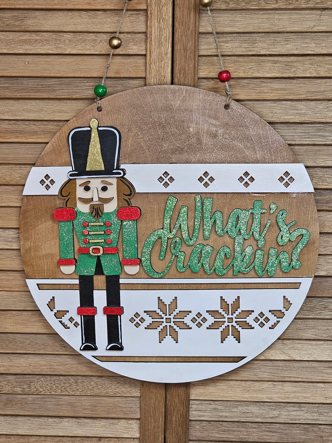 Nutcracker What's Crackin' ? Christmas Round Door Hanger - Etsy