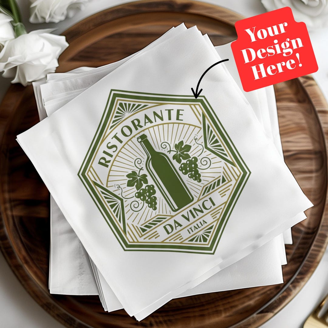 Custom Logo Napkins, Personalized Full Color Bar Napkins, Add Your ...