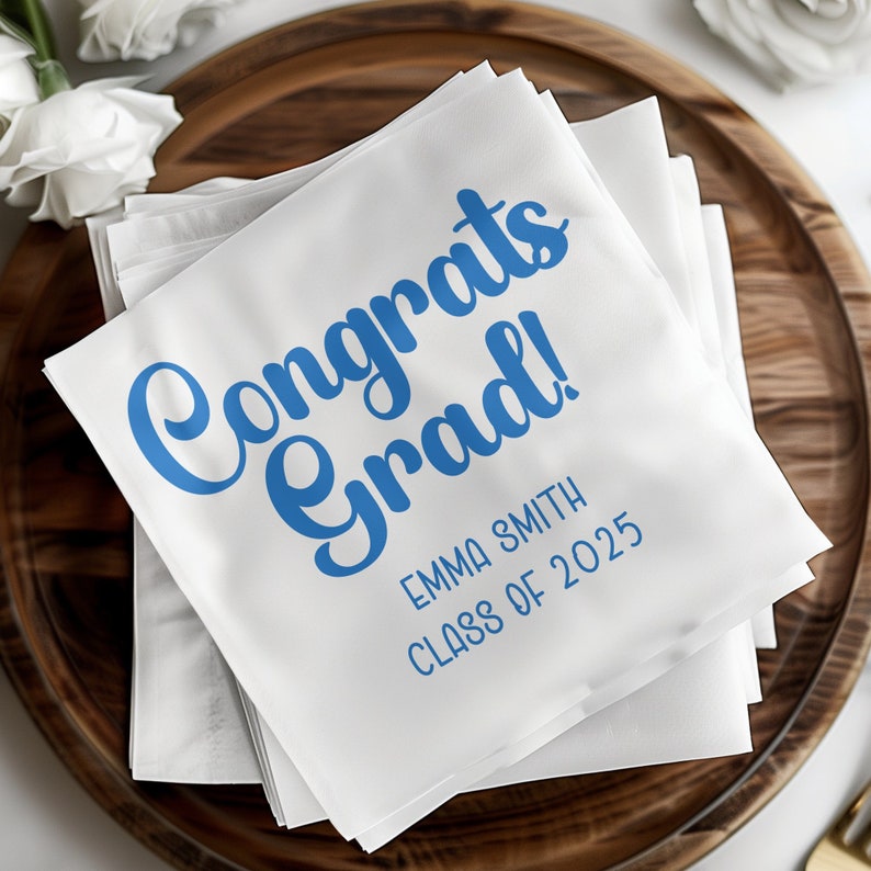 Custom Graduation Napkins, Personalized Graduation Party Napkins ...