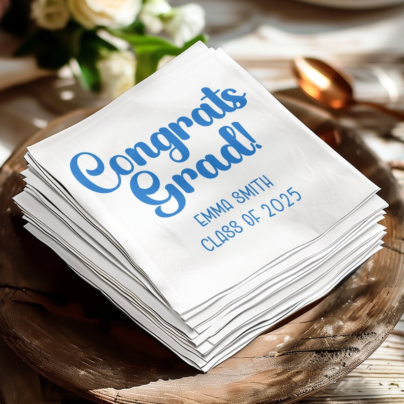 Custom Graduation Napkins, Personalized Graduation Party Napkins ...