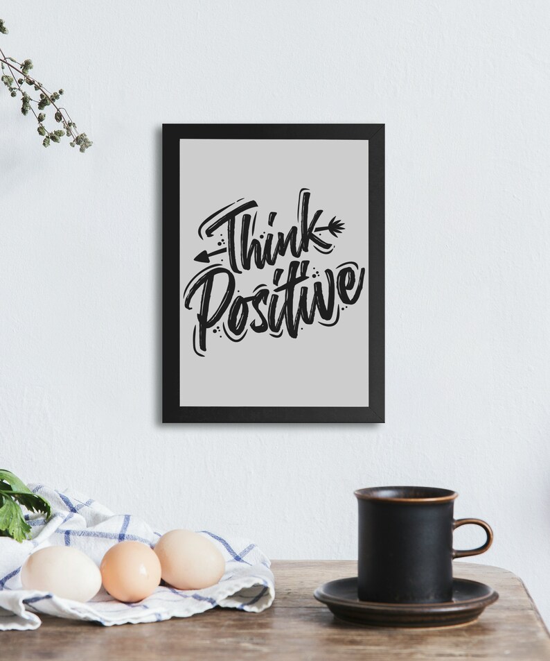 Think Positive Svg Motivational Svg Png Pdf Eps Dxf - Etsy