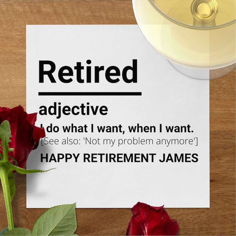 Custom Retirement Napkin, Personalized Retirement Party Napkin, Funny ...