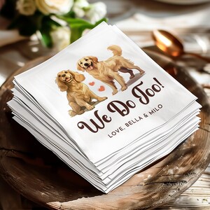 Custom Pet Cocktail Napkins, Personalized Dog Wedding Napkins, Custom ...