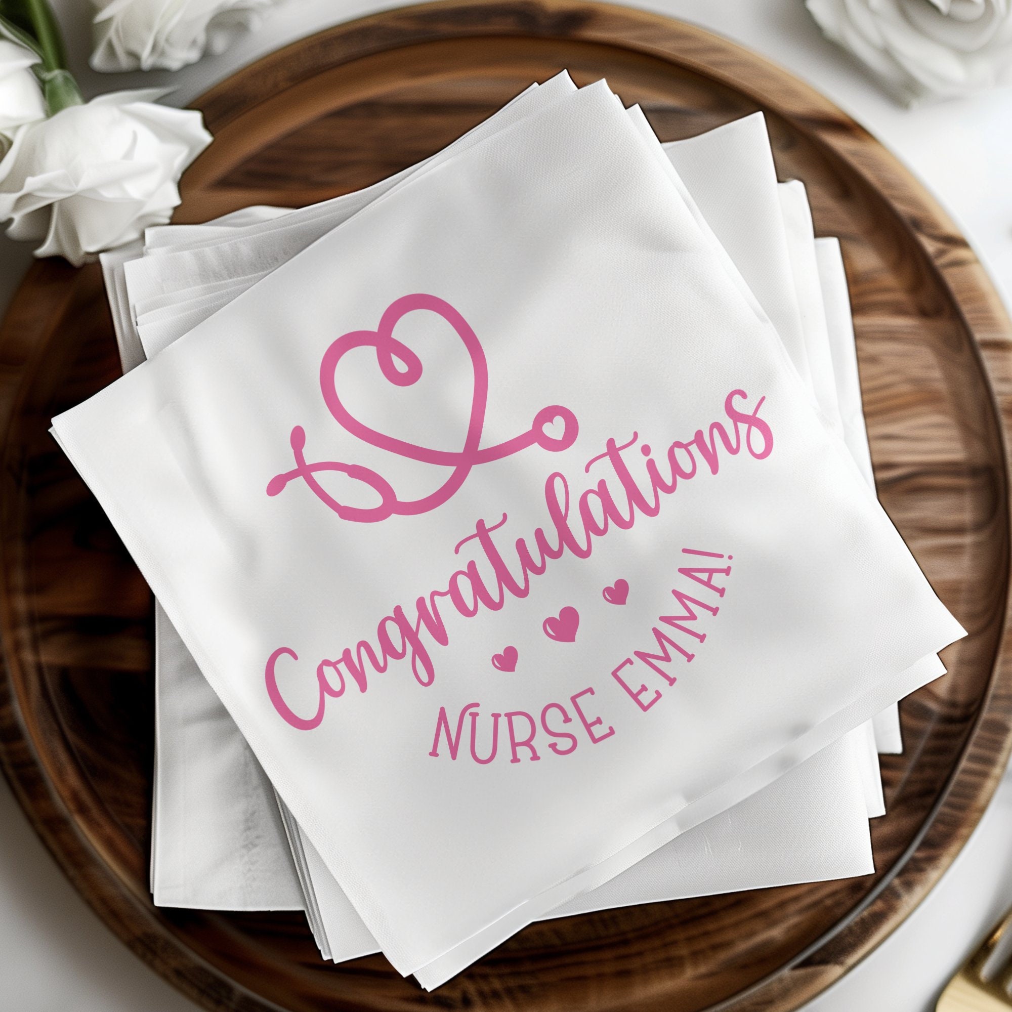 Personalized Nurse Napkins, Custom Graduation Napkin, Custom Cocktail ...