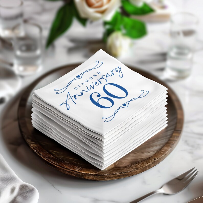 Custom Anniversary Napkins, Personalized Napkins, Anniversary Party ...