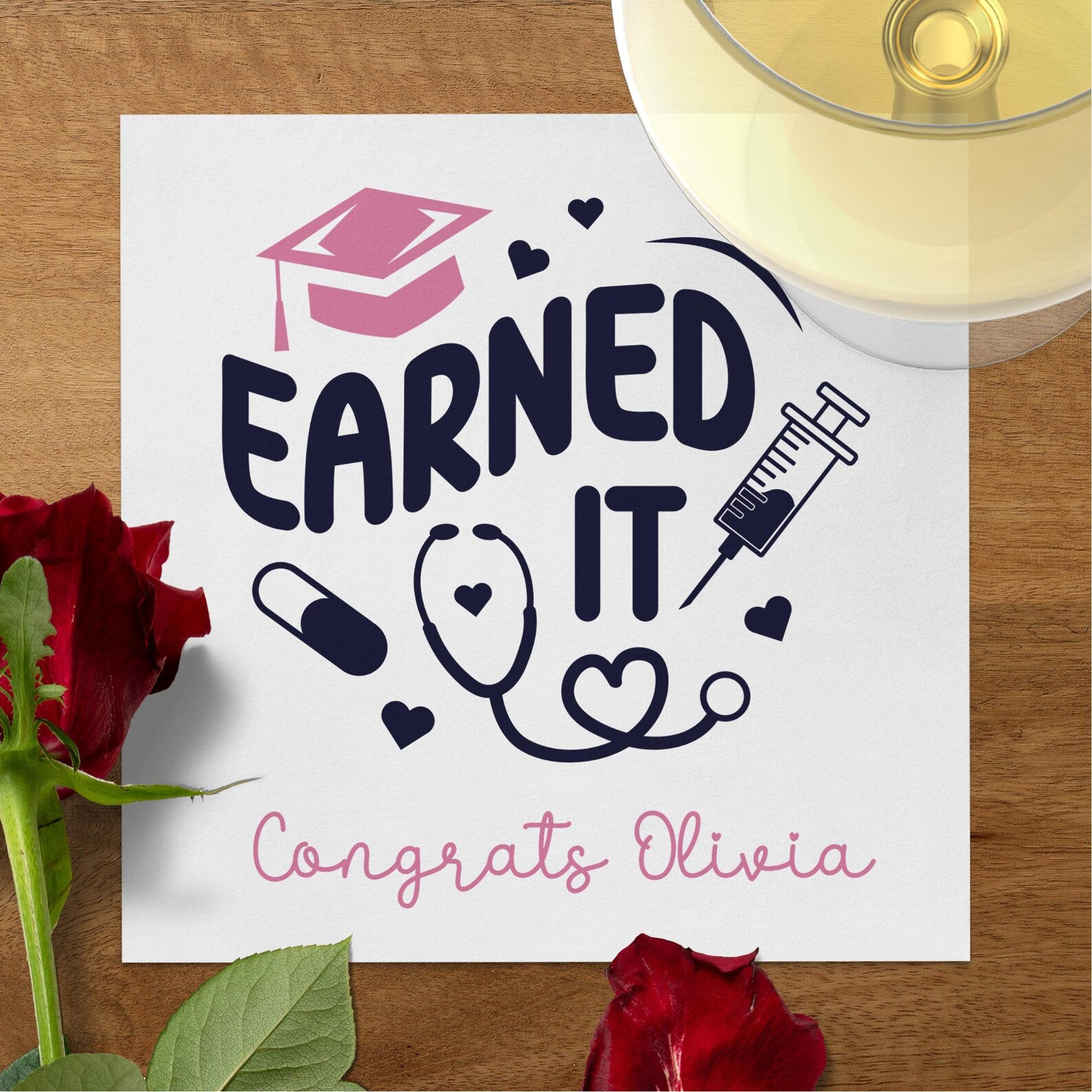 Earned It RN Napkin, Nurse Graduation Decoration, Nursing Graduation ...