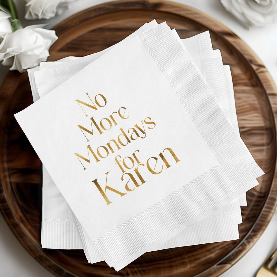 Custom Retirement Napkins, Personalized Retirement Party Napkins, Foil ...
