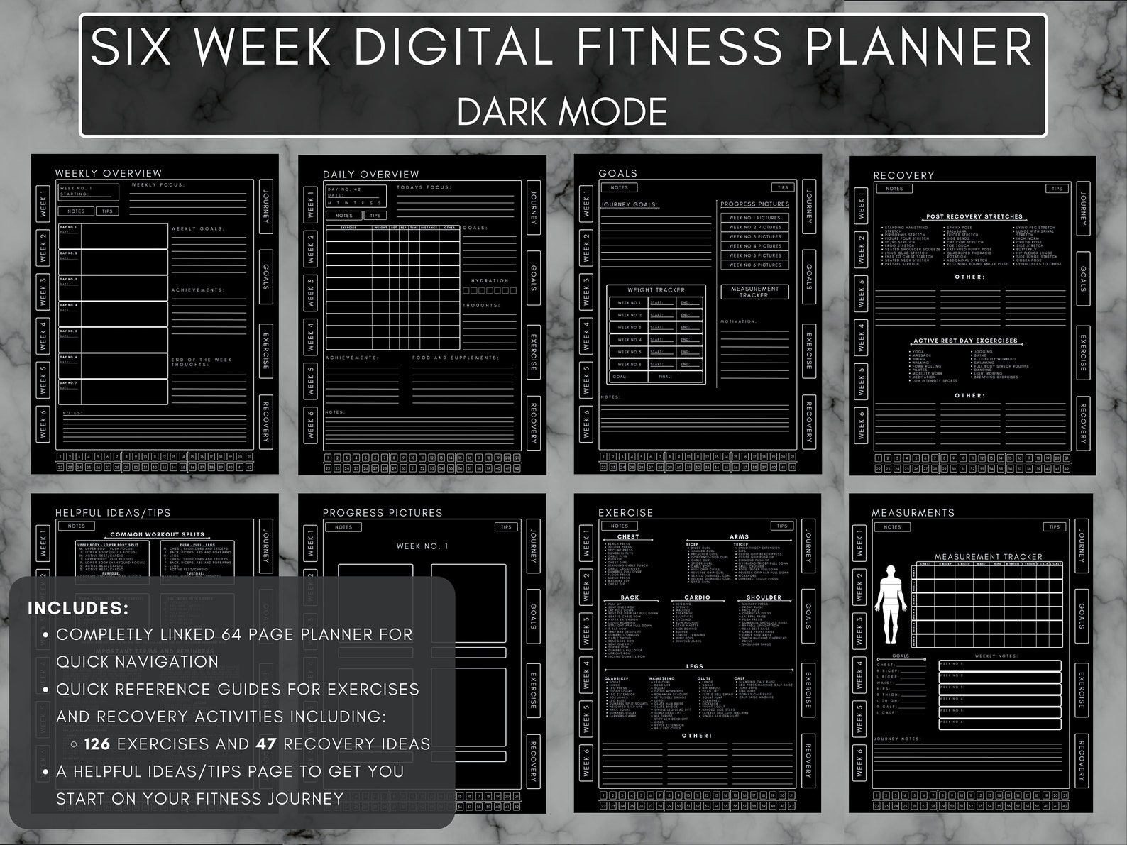 Digital Fitness Planner (formatted for Goodnotes and Other Note Taking ...