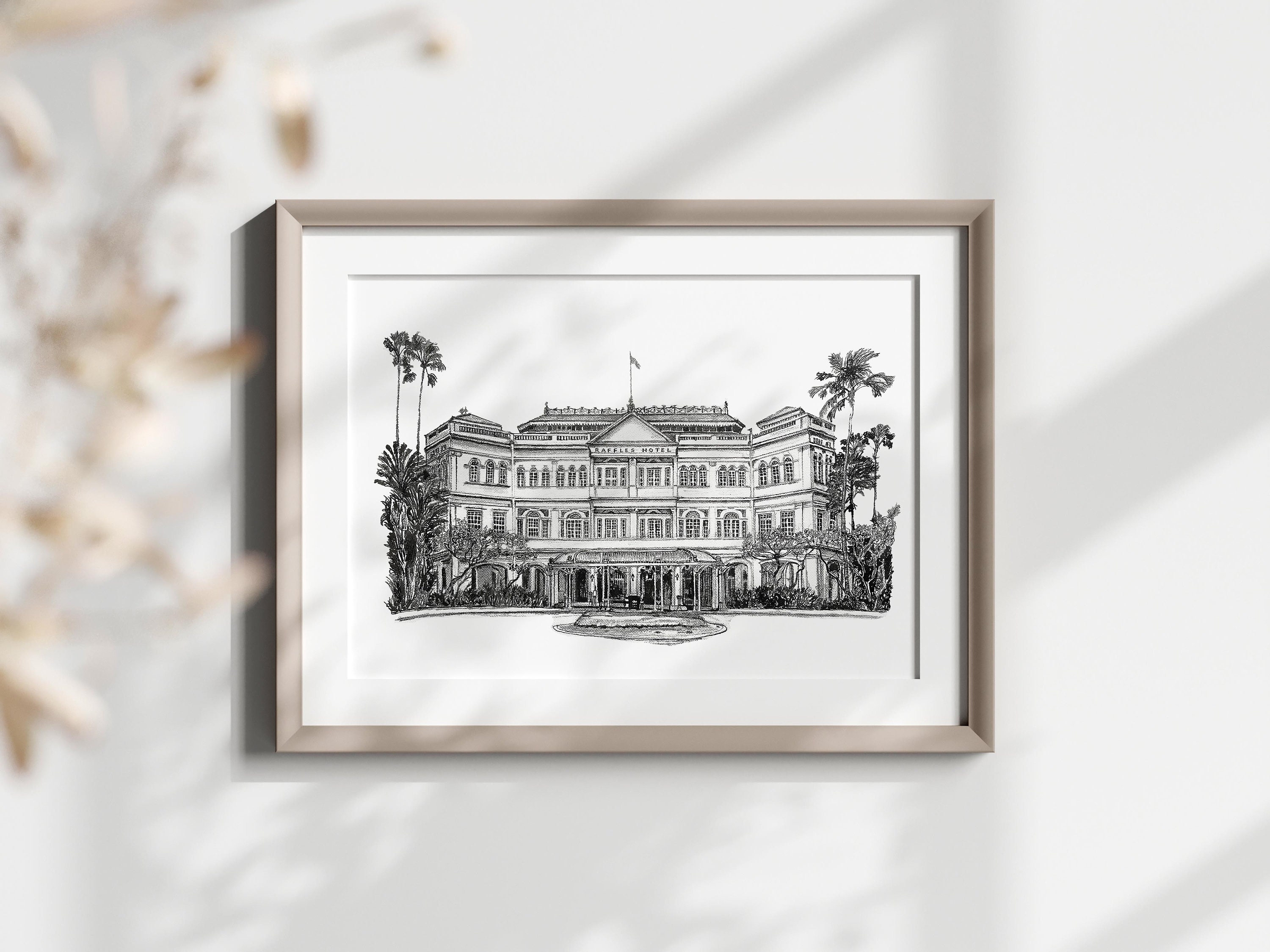 Raffles Hotel Singapore, Printable Wall Art, Instant Digital Download ...