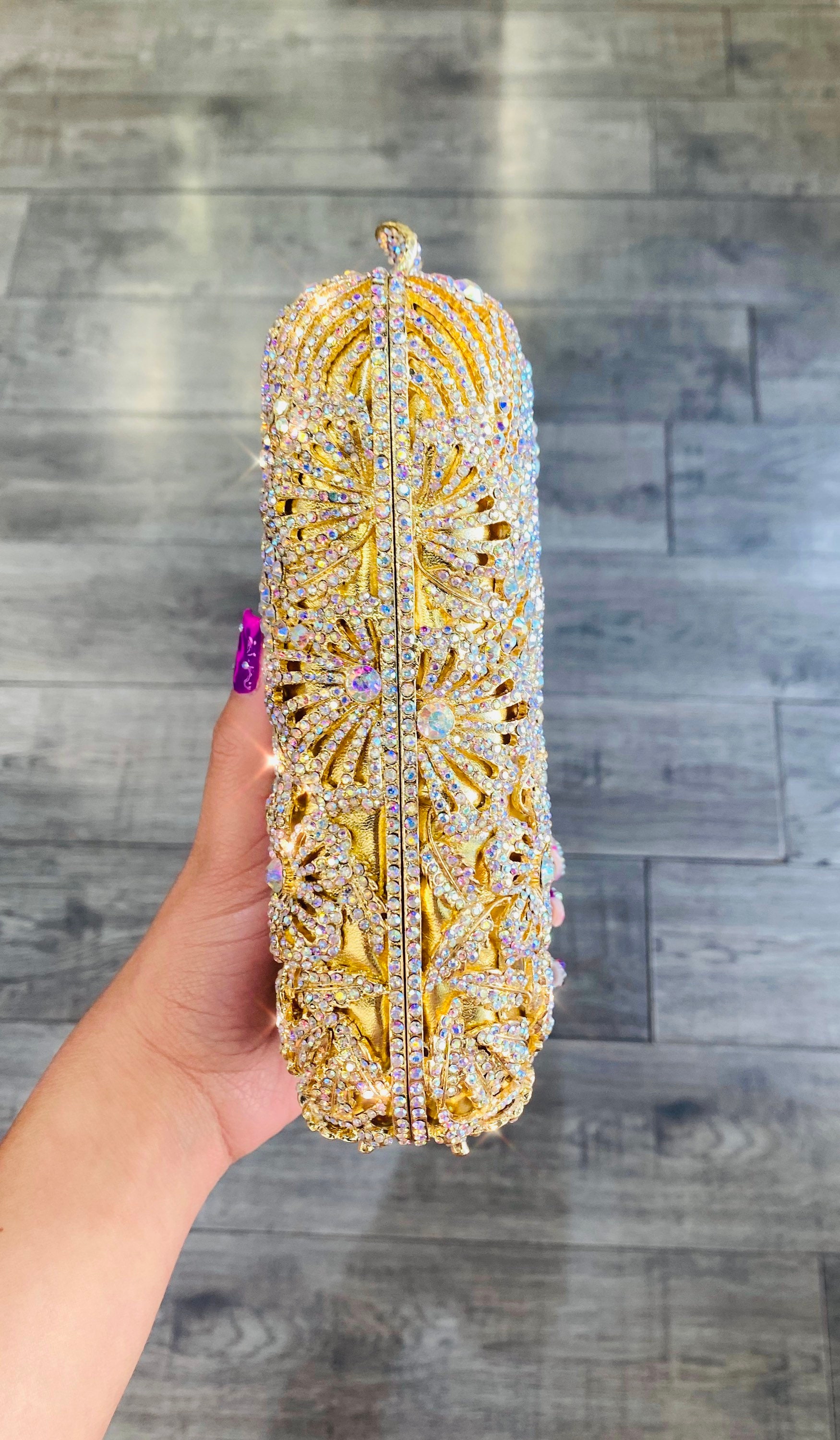 Gold Rhinestone Evening Bag - Etsy