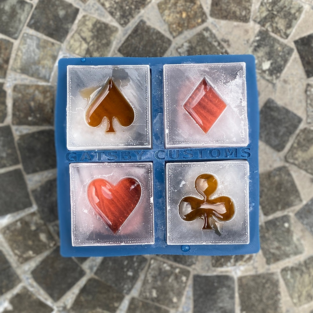 Poker Ice Cube Mold – King Size Card Suits, Customizable - Etsy