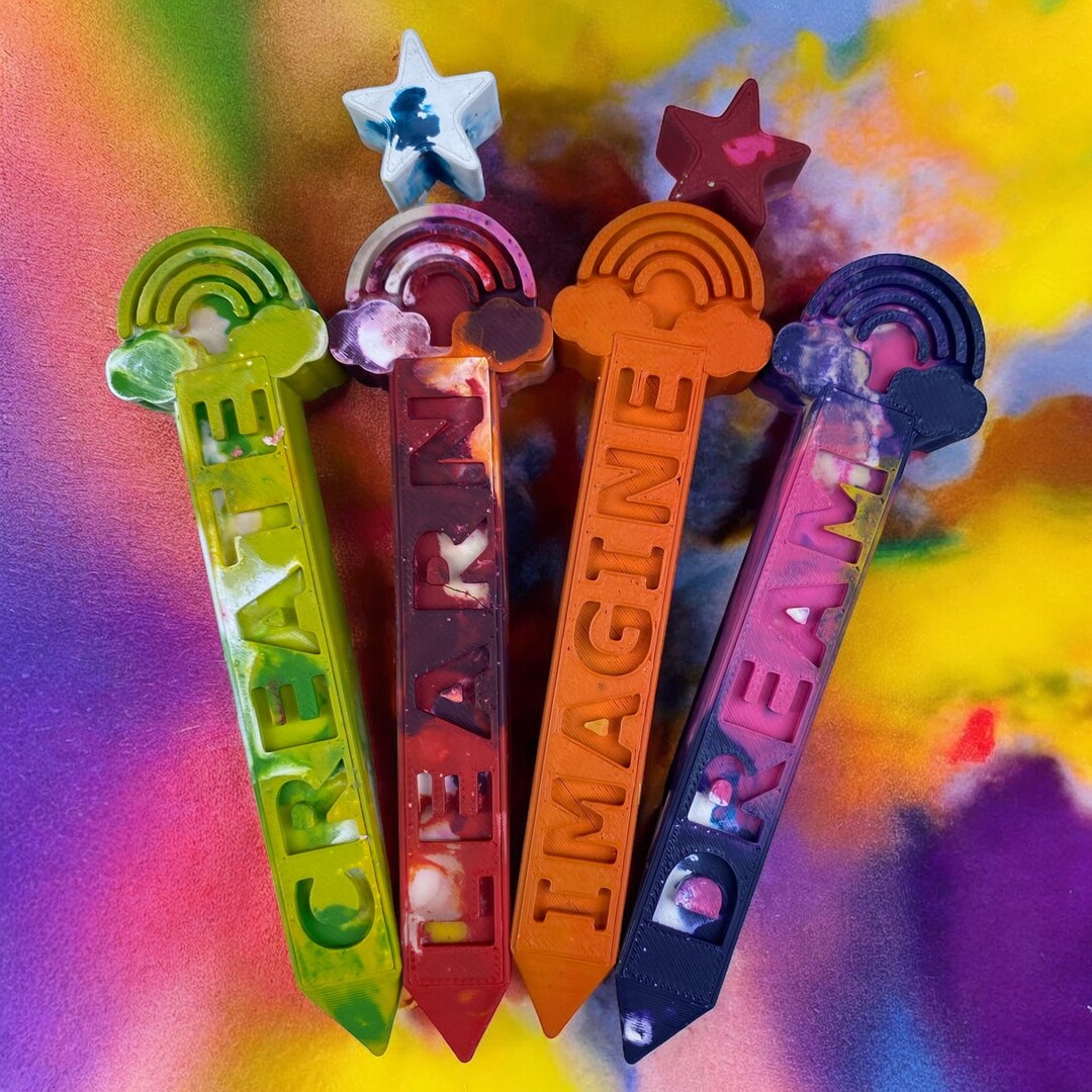 Personalized Rainbow Crayon Mold | Custom Silicone Mold | Custom Crayon ...