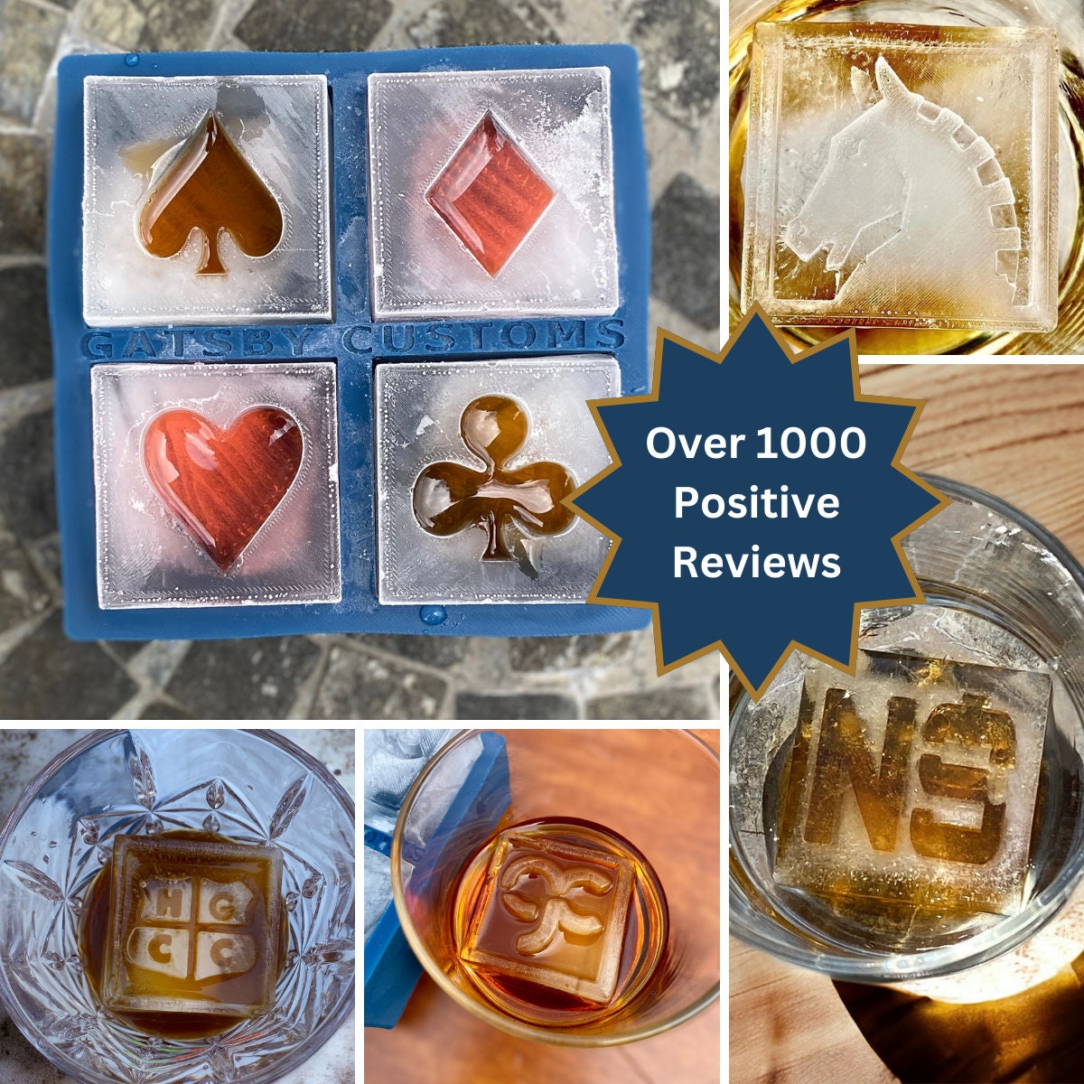 Custom Logo Ice Cube Mold - 2" King Cubes, Custom Silicone Molds ...