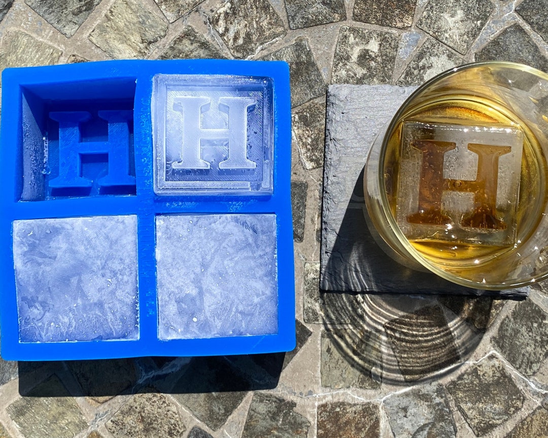 Custom Initial Ice Cube Mold, 2" Whiskey Cubes, Personalized - Etsy
