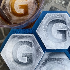Custom Hexagon Ice Mold - Add Your Initials - Custom Silicone Molds ...