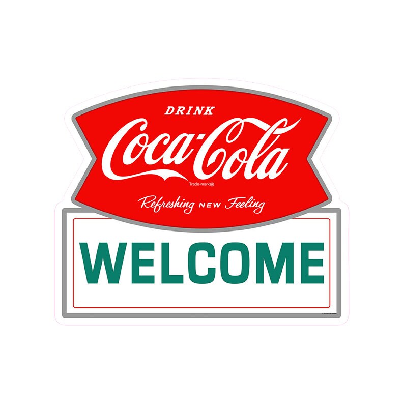 Drink Coca Cola Welcome Sign Vintage Vinyl Die Cut Decal 5 - Etsy UK