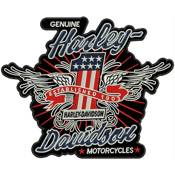 Red Harley Davidson Patch - Etsy