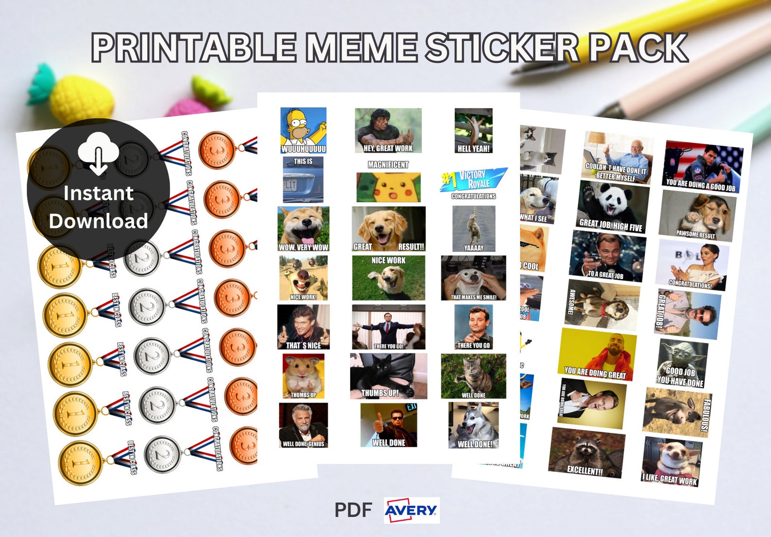 Printable Meme Stickers Collection for Teachers | Meme Sticker Grading ...