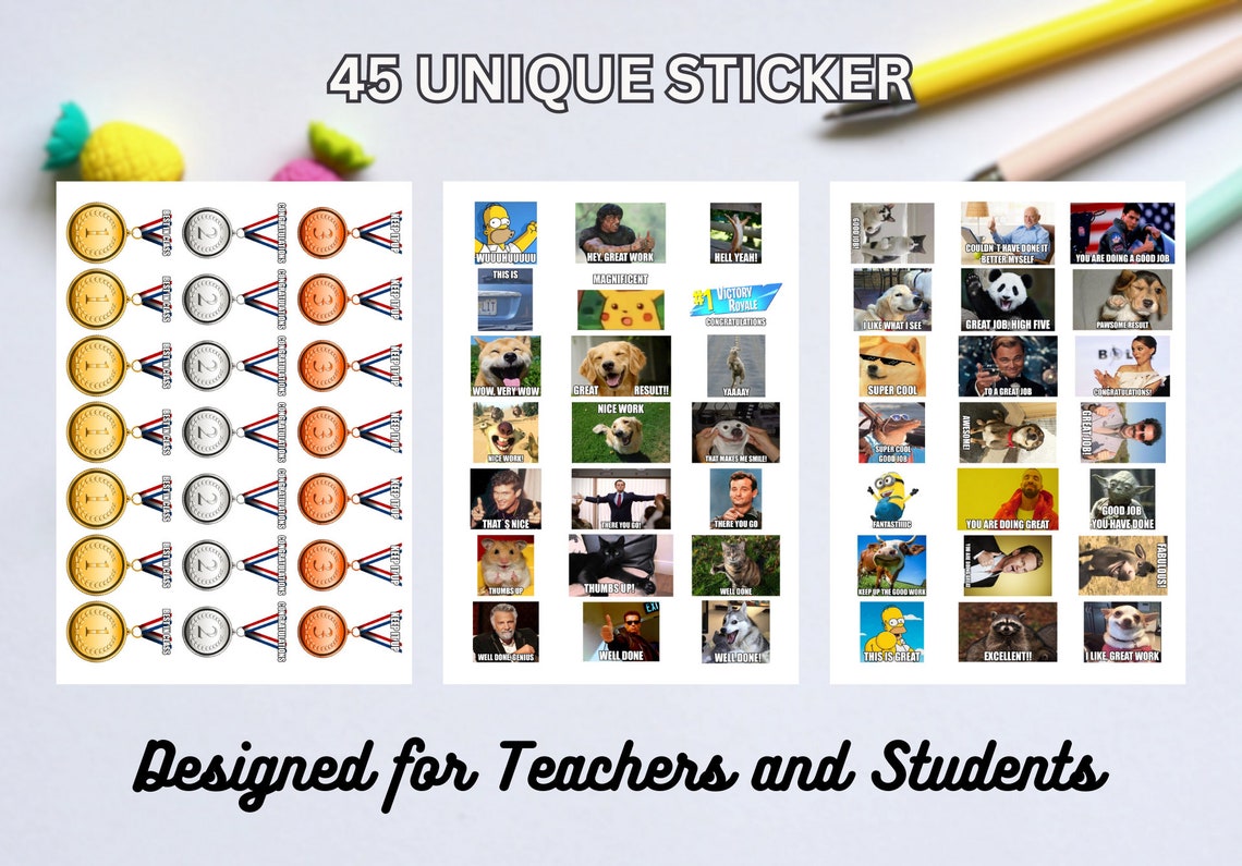 Printable Meme Stickers Collection for Teachers | Meme Sticker Grading ...