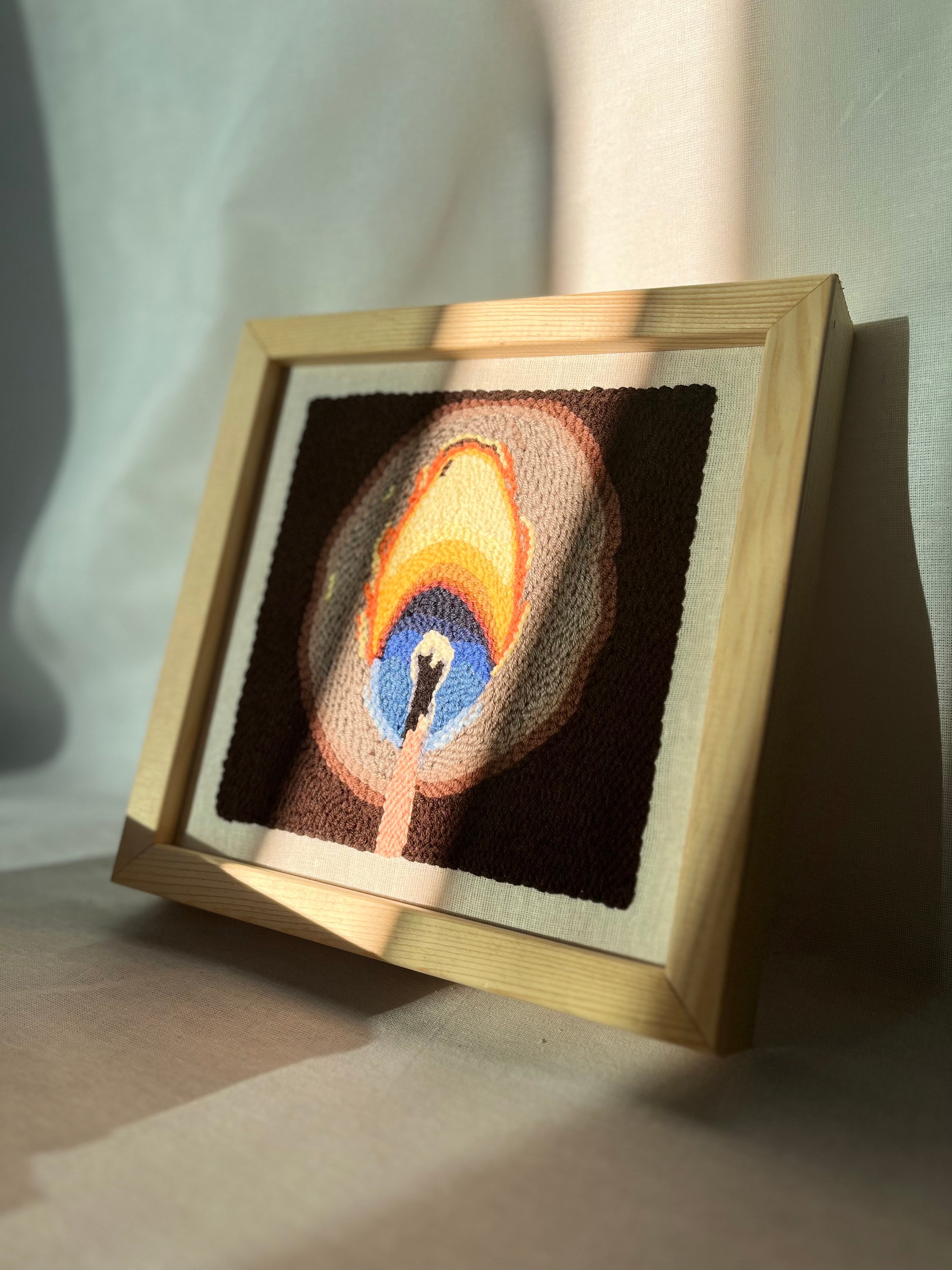 Natural Framed Wall Hanging With Flicker,minimalist Simple Wall Decor ...