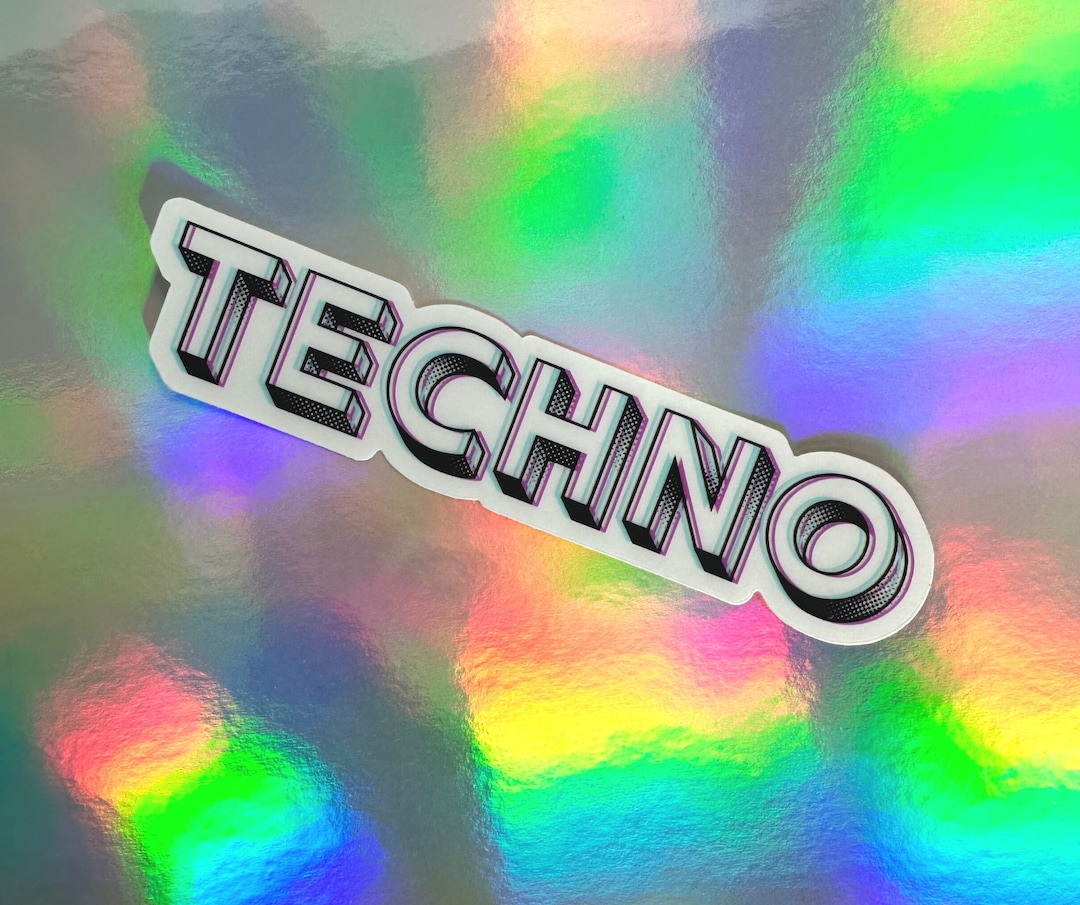 Techno Sticker, Clear Sticker, EDM Sticker, Waterproof, Techno, PLUR, Rave Sticker, Techno Music ...