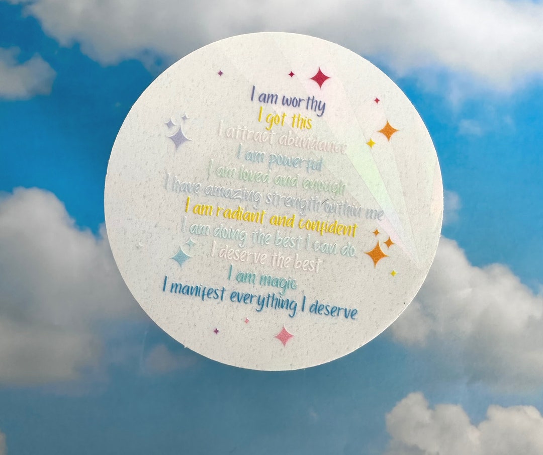 Affirmation Suncatcher Sticker, Suncatcher Sticker for Window, Rainbow ...
