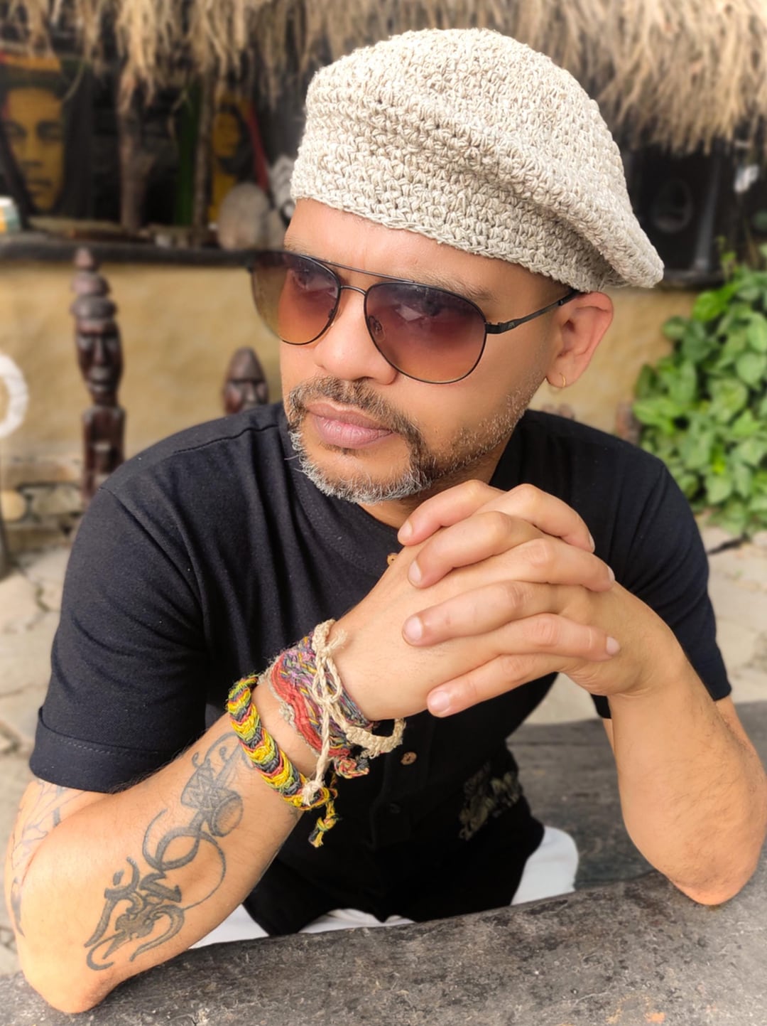 Men's Nettle & Cotton Beret – Classic Crochet French Hat – Eco-friendly ...