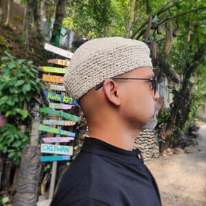 Men's Nettle & Cotton Beret – Classic Crochet French Hat – Eco-friendly ...