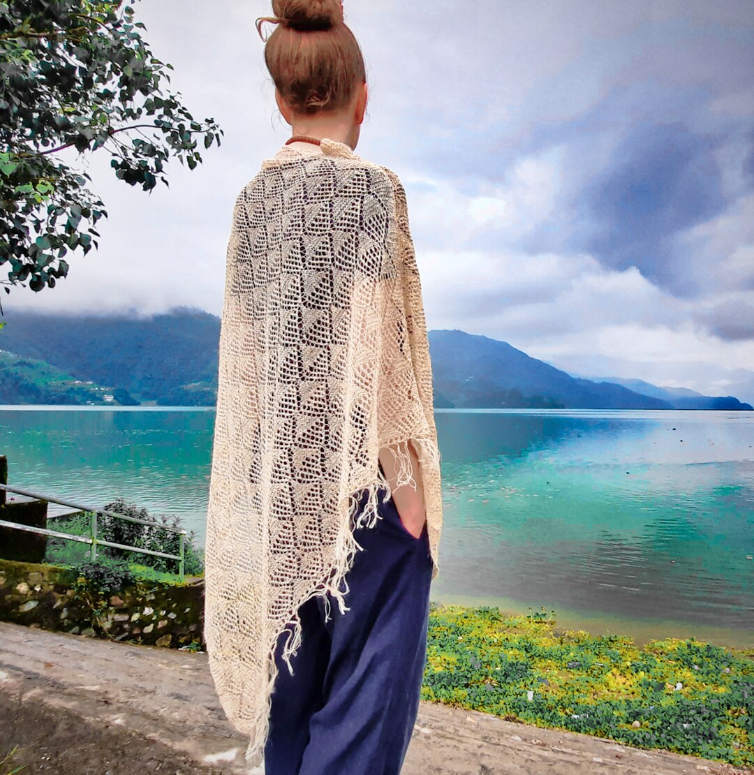 Nettle Poncho, Nettle Dress ,eco-clothing ,hand-knitted Poncho, Tribal ...