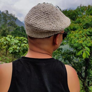 Men's Nettle & Cotton Beret – Classic Crochet French Hat – Eco-friendly ...