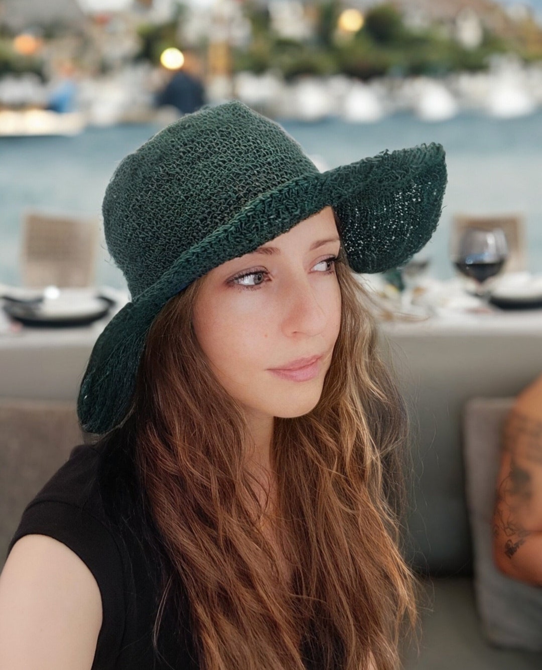 Stylish Handcrafted Hemp Hat - Summer Crochet Hat for Women - Big Brim ...