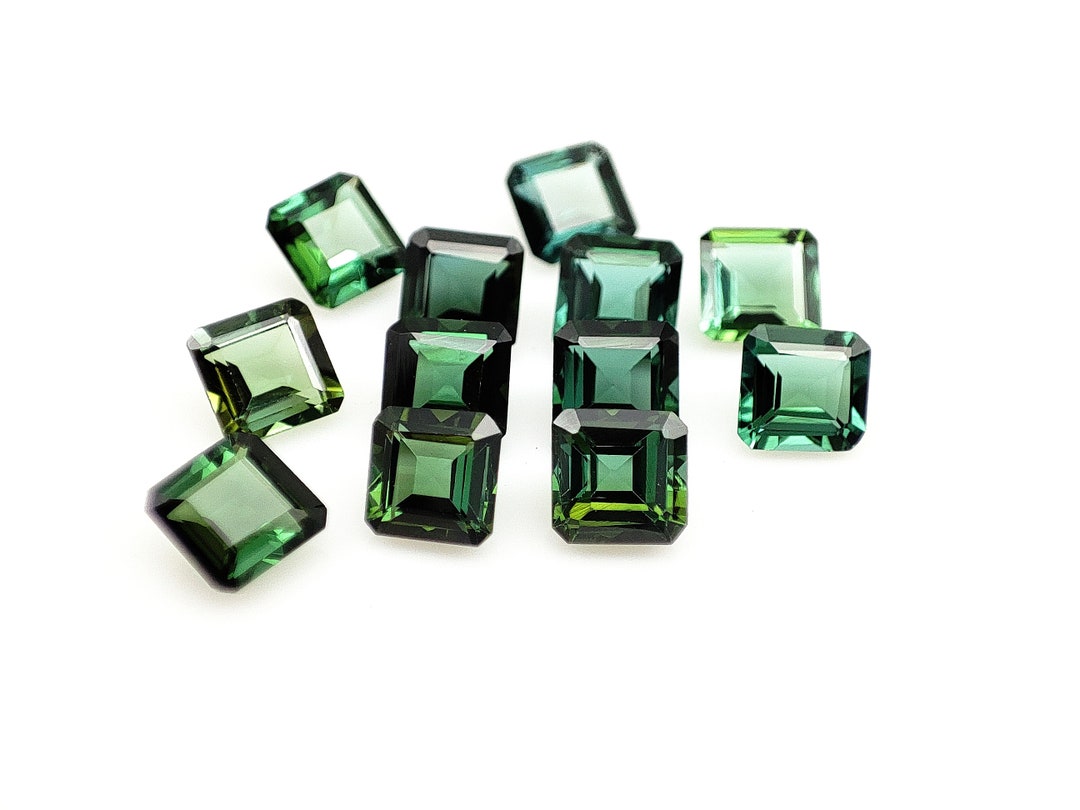 Natural Bluish Green Tourmaline 4mm X 4mm Asscher Cut Square ...