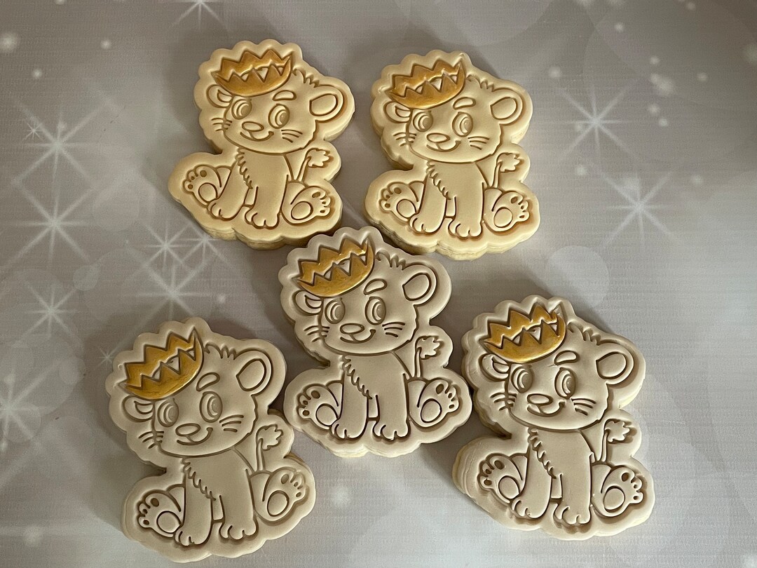 5 X Lion Baby Shower Favours New Baby Congratulations Cookie Gift ...