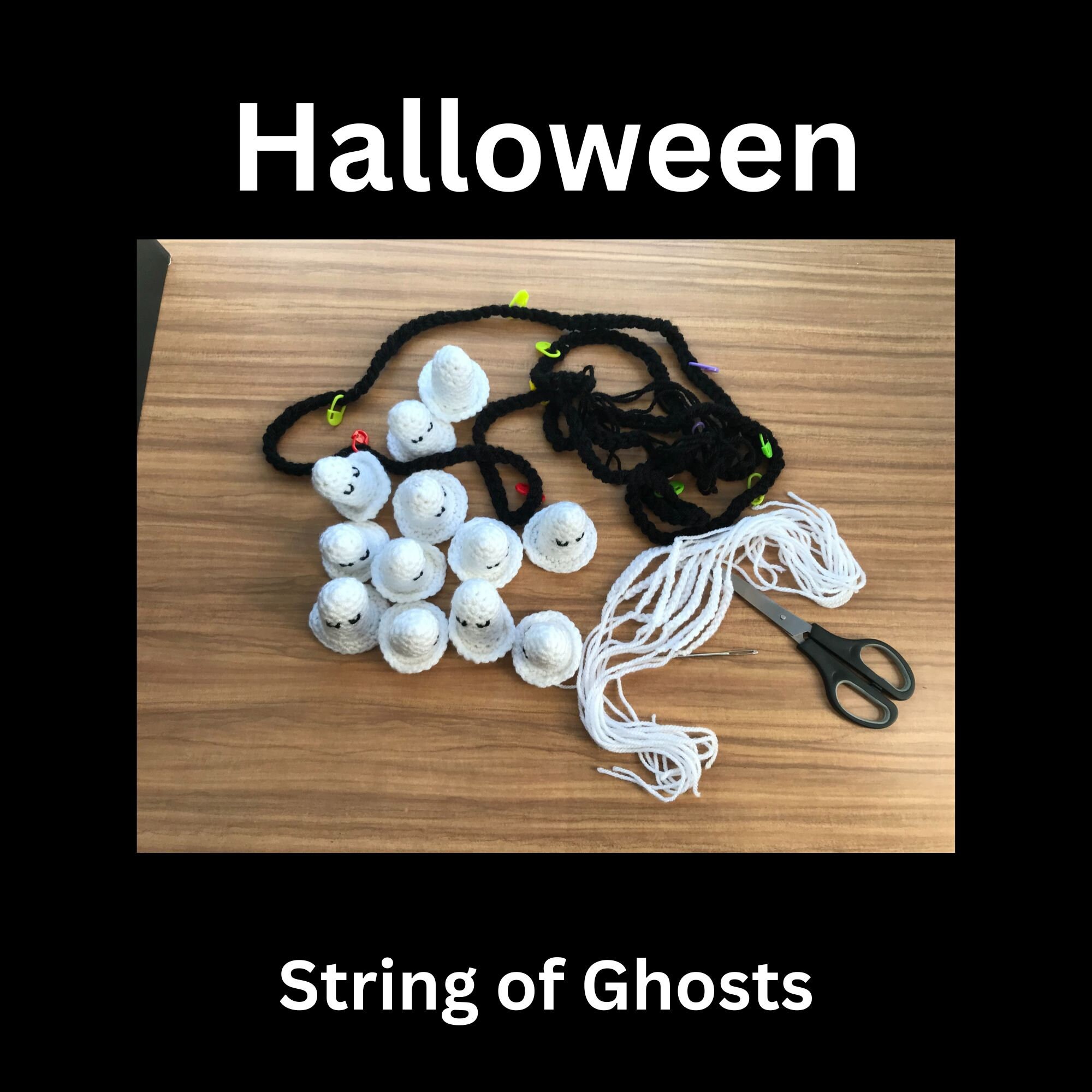 Halloween Crochet Pattern for Beginners, String of Ghosts, Decor, Pdf ...