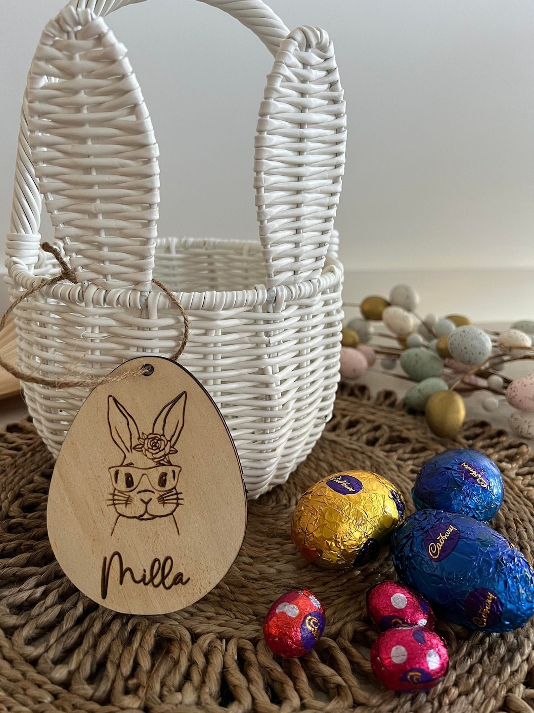 Easter Egg Tag Easter Tag Easter Basket Tag Personalised Easter Name ...