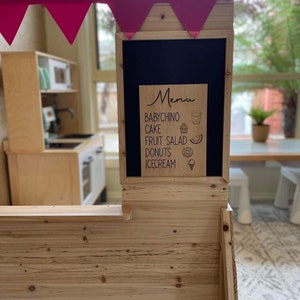 Kids Play Cafe Sign Wooden Menu Play Kitchen Sign Pretend Play - Etsy